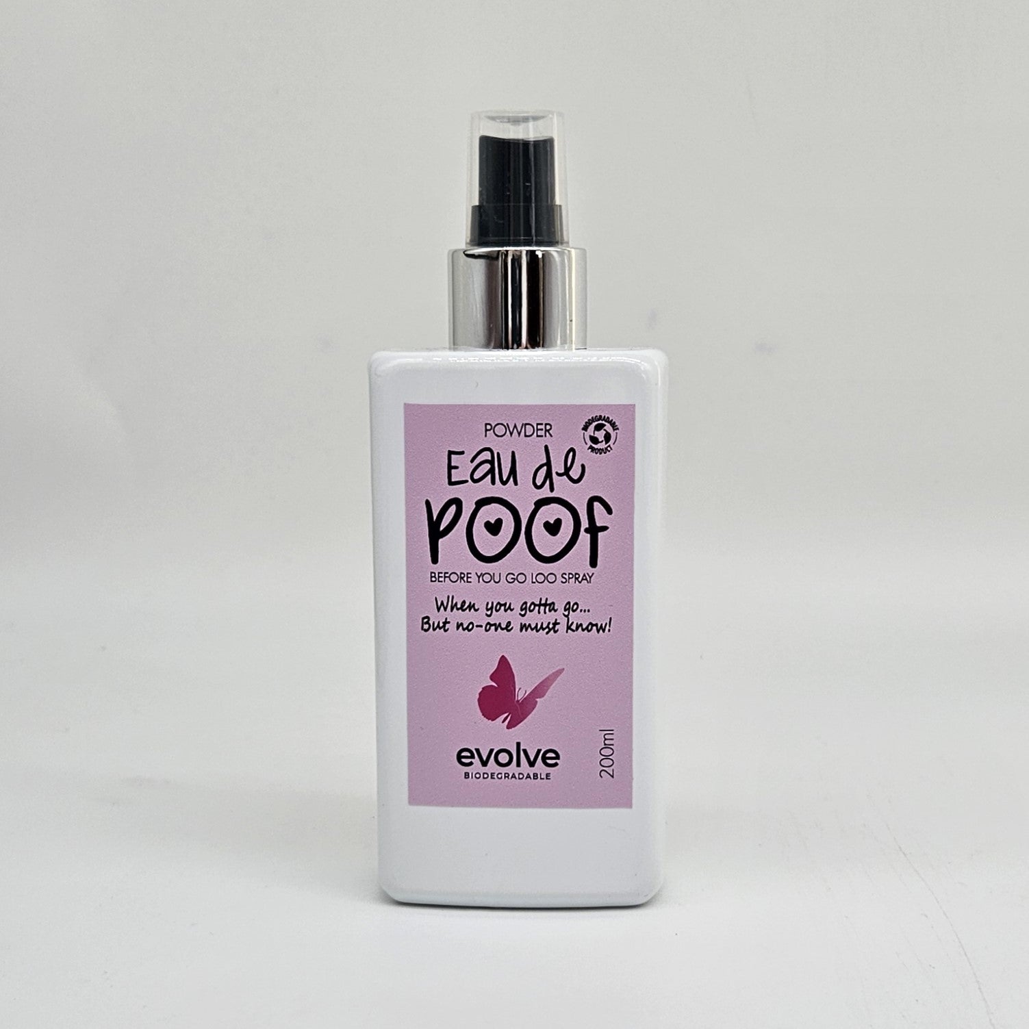 Evolve Eau de Poof 200ml - Powder - BEFORE YOU GO LOO SPRAY – Evolve ...